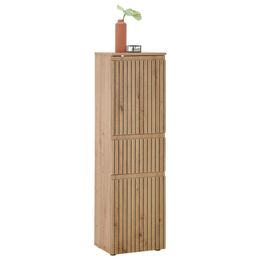 Mid.you Midischrank, Eiche Artisan, Kunststoff, 2 F&auml;cher, 1 Schublade(n) Schubladen, 40x136x31 cm, stehend, Badezimmer, Badezimmerschr&auml;nke, Midischr&auml;nke