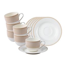 Ritzenhoff & Breker Ritzenhoff & Breker Espressotassen mit Untertassen Geo 90 ml 6er Set