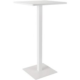 CLP Stehtisch eckig 60 cm Sharon, Bartisch quadratisch mit stabilem Metallgestell aus Stahl pulverbeschichtet