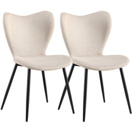 CLP Esszimmerst&uuml;hle 2er Set gepolstert Maika, Polsterst&uuml;hle ergonomisch mit R&uuml;ckenlehnen, K&uuml;chenst&uuml;hle mit Metallgestellen, belastbar bis 150 kg