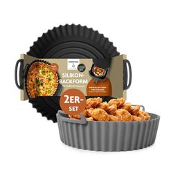 KitchBo Silikonform 20x20x5 cm schwarz/grau rund