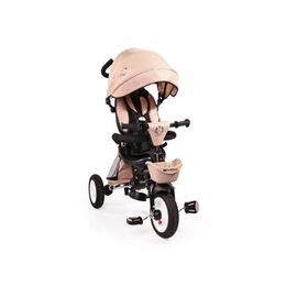 Byox Tricycle Flexy Lux 3 in 1 Dreirad, klappbar, Gummireifen, drehbarer Sitz, beige-gelb