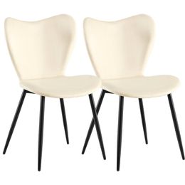 CLP Esszimmerst&uuml;hle 2er Set gepolstert Maika, Polsterst&uuml;hle ergonomisch mit R&uuml;ckenlehnen, K&uuml;chenst&uuml;hle mit Metallgestellen, belastbar bis 150 kg