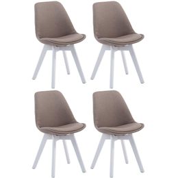 CLP 4er Set Retrost&uuml;hle Borneo V2 Mit Stoffbezug Und Hochwertiger Polsterung I Lehnst&uuml;hle Mit Holzgestell