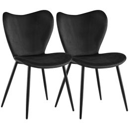 CLP Esszimmerst&uuml;hle 2er Set gepolstert Maika, Polsterst&uuml;hle ergonomisch mit R&uuml;ckenlehnen, K&uuml;chenst&uuml;hle mit Metallgestellen, belastbar bis 150 kg