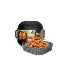 KitchBo Silikonform 20x20x6,3cm schwarz/grau quadratisch