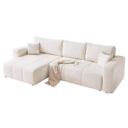 Idohome Ecksofa, Creme, Kunststoff, 5-Sitzer, F&uuml;llung: Schaumstoff, L-Form,L-Form, 278x145 cm, Wohnzimmer, Sofas & Couches, Wohnlandschaften, Ecksofas