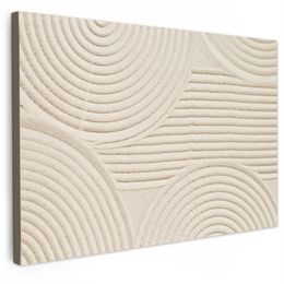 MuchoWow Leinwandbild, Beige, Textil, Kiefer, Abstrakt, Rechteckig, 90x60 cm, FSC 100%, gerahmt, Bilder und Zubeh&ouml;r, Wandbilder, Leinwandbilder