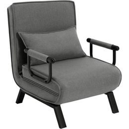 WOLTU Schlafsessel, Dunkelgrau, Metall, Rechteckig, 65x78x75 cm, Wohnzimmer, Sessel, Schlafsessel