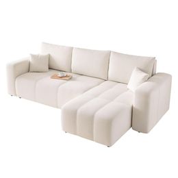 Idohome Ecksofa, Creme, Textil, 3-Sitzer, L-Form,L-Form, 248x145 cm, Wohnzimmer, Sofas & Couches, Wohnlandschaften, Ecksofas