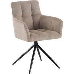 CLP Armlehnenstuhl, Taupe, Metall, 59x87x59 cm, Esszimmer, St&uuml;hle, Esszimmerst&uuml;hle, Armlehnenst&uuml;hle