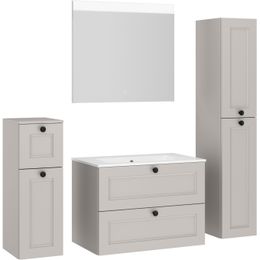 Badm&ouml;bel-Set Nobilia, B:160cm H:169cm T:48,7cmgrau, Kastenm&ouml;bel-Sets, "Cascada", vormontiert, mit Soft-Close, in vier Breiten