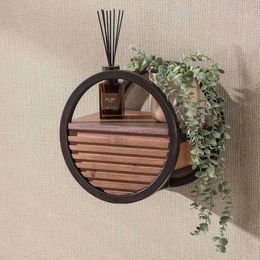 Pharao24.de Massivholzregal Wohnzimmerregal mit einer Schublade 30 cm breit