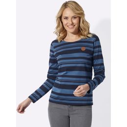 Classic Basics Damen T-Shirt "3/4-Arm-Shirt"jeansblau, marine, gestreift, Gr. 42, gemustert, gestreift, mehrfarbig, 100% Baumwolle, Shirts