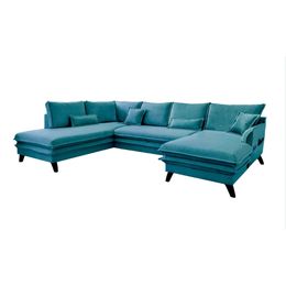 Miuform Wohnlandschaft mit Schlaffunktion Charming Charlie t&uuml;rkis/petrol Ma&szlig;e (cm): B: 302 H: 90 &raquo; H&ouml;ffner