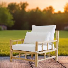 Pharao24.de Gartensessel Outdoor Sessel in Wei&szlig; mit Armlehnen