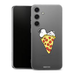 DeinDesign Galaxy S25+ Handy Silikon H&uuml;lle Case transparent Handyh&uuml;lle Peanuts Pizza Snoopy Silikon Case