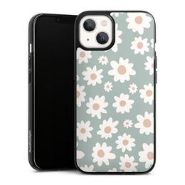 DeinDesign iPhone 13 Handy Silikon H&uuml;lle Case schwarz Handyh&uuml;lle Daisy Muster Flowers