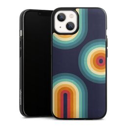 DeinDesign iPhone 13 Handy Silikon H&uuml;lle Case schwarz Handyh&uuml;lle Retro Colourful Rainbow