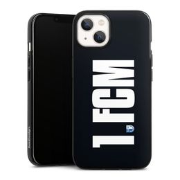DeinDesign iPhone 13 Handy Silikon H&uuml;lle Case schwarz Handyh&uuml;lle 1. Fcm 1. Fc Magdeburg Official Licensed Product