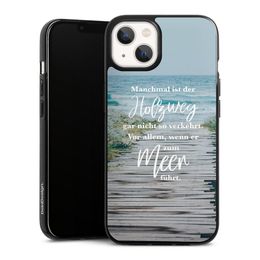 DeinDesign iPhone 13 Handy Silikon H&uuml;lle Case schwarz Handyh&uuml;lle Spruch Beach Statement