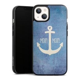 DeinDesign iPhone 13 Handy Silikon H&uuml;lle Case schwarz Handyh&uuml;lle Anchor Maritim Blue