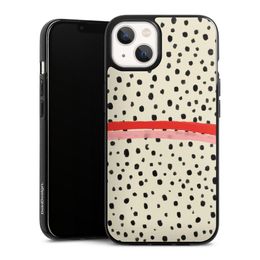 DeinDesign iPhone 13 Handy Silikon H&uuml;lle Case schwarz Handyh&uuml;lle Stripes Points Kunst