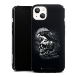 DeinDesign iPhone 13 Handy Silikon H&uuml;lle Case schwarz Handyh&uuml;lle Raven Skulls Skull