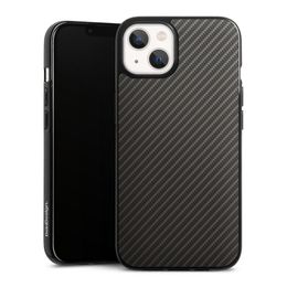 DeinDesign iPhone 13 Handy Silikon H&uuml;lle Case schwarz Handyh&uuml;lle Carbon Metallic Look Muster