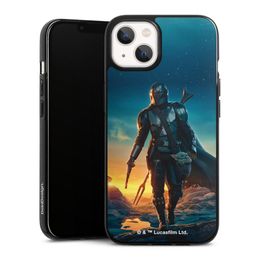DeinDesign iPhone 13 Handy Silikon H&uuml;lle Case schwarz Handyh&uuml;lle Star Wars The Mandalorian Sunset