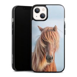 DeinDesign iPhone 13 Handy Silikon H&uuml;lle Case schwarz Handyh&uuml;lle Animals Animal Look Horse