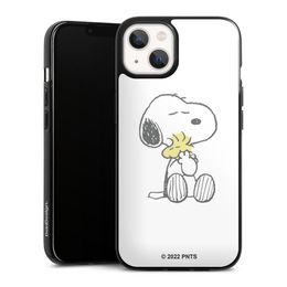 DeinDesign iPhone 13 Handy Silikon H&uuml;lle Case schwarz Handyh&uuml;lle Snoopy Love Peanuts