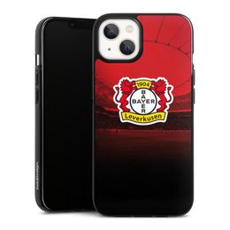 DeinDesign iPhone 13 Handy Silikon H&uuml;lle Case schwarz Handyh&uuml;lle Bayer 04 Leverkusen Official Licensed Product Stadium