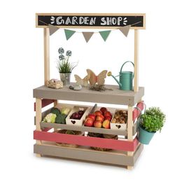 Muddy Buddy Kaufladen, Grau, Natur, Altrosa, Holz, Zypresse, massiv, 40x115x90 cm, EN 71, Spielzeug, Kinderspielzeug, Kaufladen & Zubeh&ouml;r