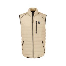Lerros Herren Steppwestegravel beige, Gr. M, Web, Obermaterial: 100% Polyester, Westen, mit Rei&szlig;verschluss