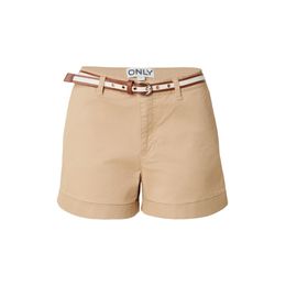 Only Shorts 'ONLTRINY' Damen Gr&ouml;&szlig;e 36 camel / braun / wei&szlig;