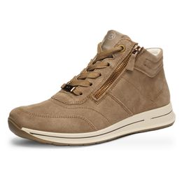 Ara Damen Schn&uuml;rboots "OSAKA", Gr. 4, beige, Veloursleder, Schuhe, Herbstboots, mit beidseitigen Rei&szlig;verschl&uuml;ssen, H-Weite (=sehr weit)