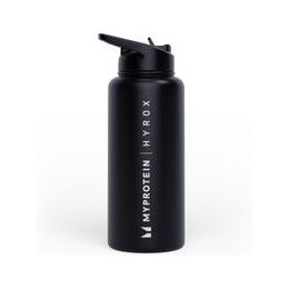 Myprotein Hyrox Recycelte Metall-Flip-Strohhalm-Flasche 1L - Schwarz