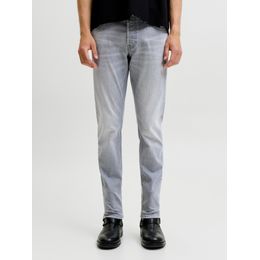 Jack & Jones JACK & JONES Herren Slim-fit-Jeans "JJIGLENN Slim-Fit mit Stretch und praktischer 5-Pocket-Form"grau denim, Gr. 29, Abriebeffekte, Denim/Jeans,