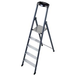 Krause Stehleiter 'SePro S' 1 x 5 Stufen eloxiert