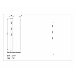 Tchibo - Garderobenpaneel mit silberfarbenen Haken - 15x3x170cm - silber -