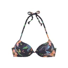 Lascana Bikinitop 'Malia' Damen Gr&ouml;&szlig;e 65/70 azur / anthrazit / hellgr&uuml;n / orange