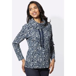 Damen Sweatshirtdunkelblau, champagner, bedruckt, Gr. 52, gebl&uuml;mt, gemustert, 100% Baumwolle, Sweatshirts