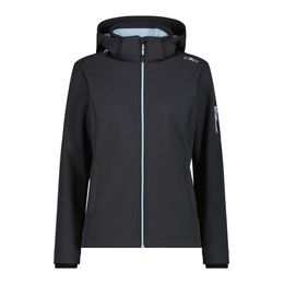 CMP Damen Softshelljacke "WOMAN JACKET DET HOOD"antracite, sk, Gr. 48, Obermaterial: 96% Polyester, 4% Elasthan, Jacken, mit Kapuze, wind- und