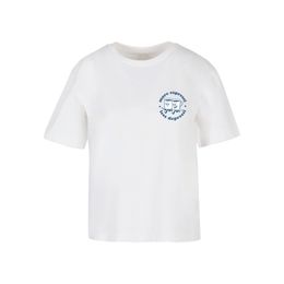 Miss Tee T-Shirt 'Daily Espresso' Damen Gr&ouml;&szlig;e XS dunkelblau / wei&szlig;