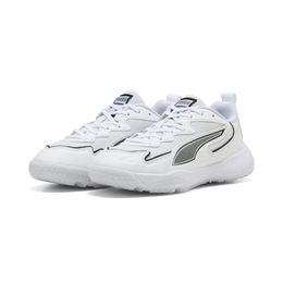 Puma M&auml;dchen Hallenschuh "SOLARFLASH 4 JR", Gr. 34Puma wei&szlig;, Puma aged silber, Textil, Schuhe