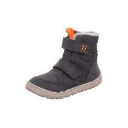 Superfit Jungen Barfu&szlig;schuh "WALDERI, WMS: weit", Gr. 30grau, Nubukleder, Veloursleder, Schuhe, Winterboots mit Klettverschl&uuml;ssen, Gr&ouml;&szlig;enschablone