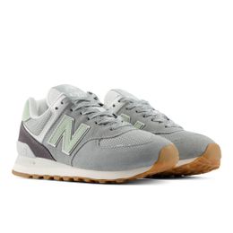 New Balance Damen Sneaker "574", Gr. 41lone star grau, bayberry, castlerock, Leder, Synthetik, Schuhe, f&uuml;r Erwachsene, mit Gummilaufsohle