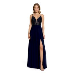 Vera Mont Damen Abendkleid "Damen mit Stickerei", blau, festlich, Gr. 38, Obermaterial: 100% Polyester. Besatz: 100% Polyamid. Futter: 100%