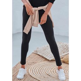 Lascana Damen Pyjamahose, Schwarz, Gr. 40/42, Pyjamas, Material: Baumwolle